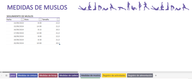 Plantilla de Excel: Control de Peso y Medidas Corporales [GRATIS]