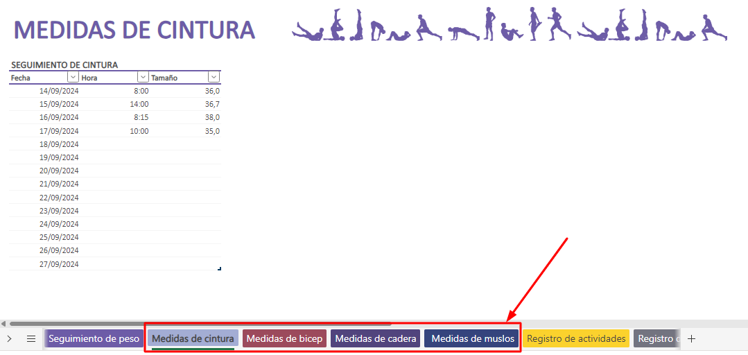 Plantilla de Excel: Control de Peso y Medidas Corporales [GRATIS]